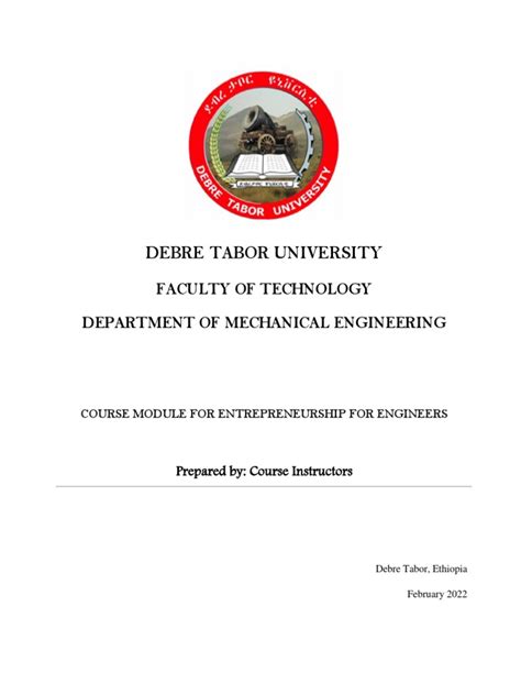 Entrepreneurship For Engineer Module 2014 Pdf Entrepreneurship