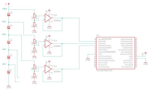 operational amplifier high voltage adc measurements using a pic and