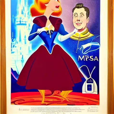 Portrait Of Elon Musk As Cinderella 1950 Disney Movie Stable