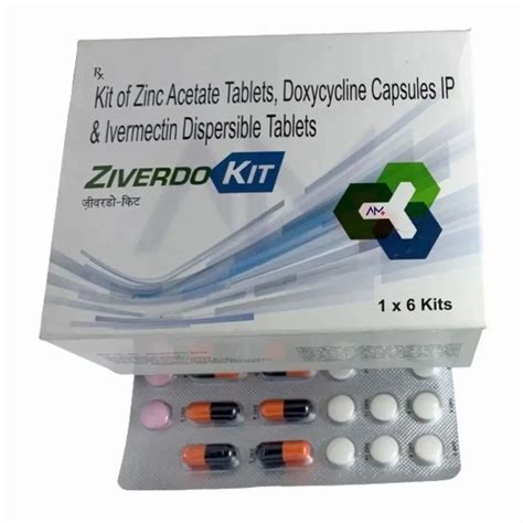 Kit Of Zinc Acetate Tablets Doxycycline Capsules And Ivermectin