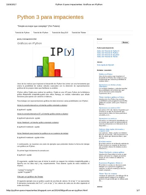 Python 3 Para Impacientes Gráficos En Ipython Pdf Pdf Python Lenguaje De Programación