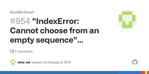 Indexerror Cannot Choose From An Empty Sequence Between Tasks · Issue 954 · Locustiolocust