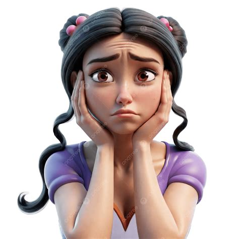 Cartoon Sad Girl Face