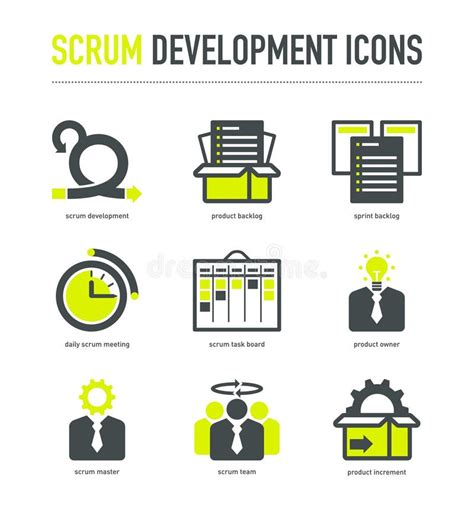 Scrum Development Methodology Icons Stock Vector Illustration Of Board Analytics 70101930