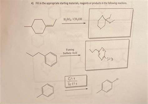 solved 4 fill in the appropriate starting materials