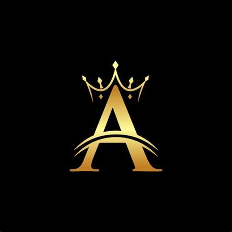 Elegant Initial Letter A With Crown Logo