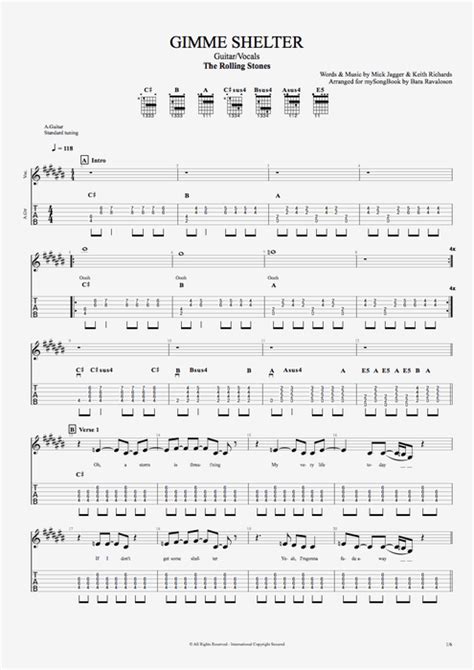 Gimme Shelter Tab By The Rolling Stones Guitar Pro Guitar And Vocals