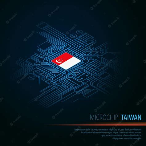 Premium Vector Electric Circuit Perspective Singapore Blue Microchip