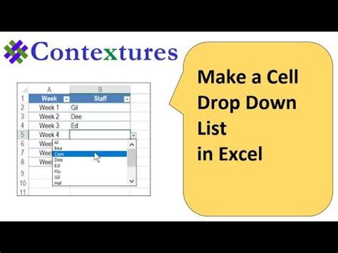 Make A Cell Drop Down List In Excel For Easy Data Entry Excel Data Entry Drop Down List