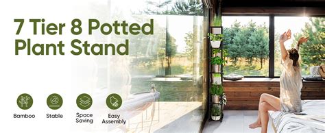 Amazon ROSSNY Inch Tall Plant Stand Indoor Tier Potted Bamboo Plant Stands For