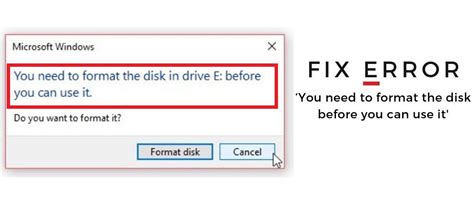 Fixed You Need To Format The Disk In Drive Before Using It Error