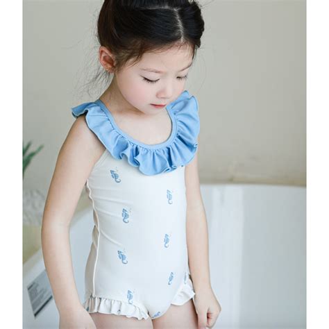 25年新款 韓國ins小海馬女童泳衣 兒童花邊連身泳衣 寶寶泳衣 中兒童 小孩 小朋友泳衣 公主可愛泳衣 防晒泳衣 Ga 蝦皮購物