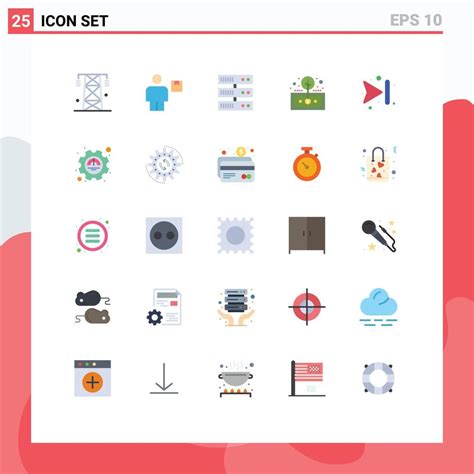 Set Of 25 Vector Flat Colors On Grid For Roi Investment Package Finance Server Editable Vector