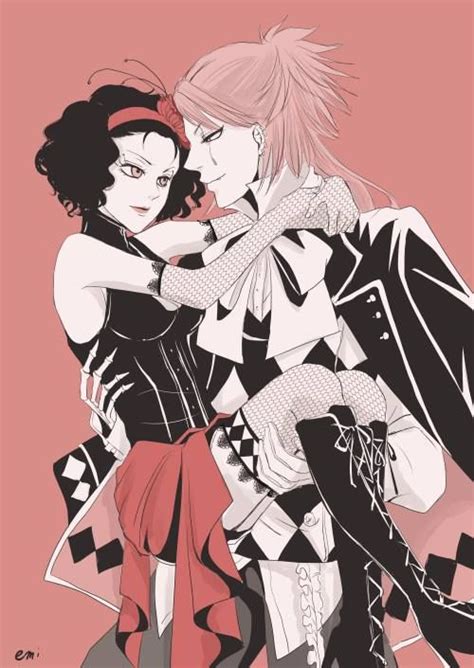 Two Anime Characters Hugging Each Other With Their Arms Around One