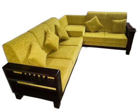 5 Seater Designer Velvet L Shape Sofa Set With Lounger At ₹ 45000set