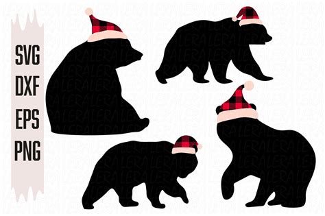 Bear Svg Christmas Svg Bear Buffalo Plaid Svg 250697 Svgs
