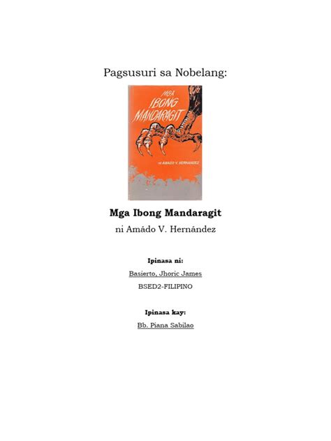 Pagsusuri Sa Ibong Mandaragit Pdf