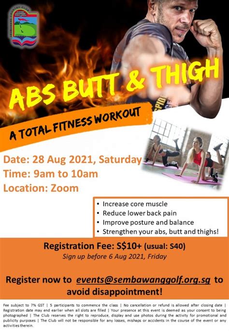 Abs Butt And Thigh Fitness Workout Virtual Sembawang Country Club