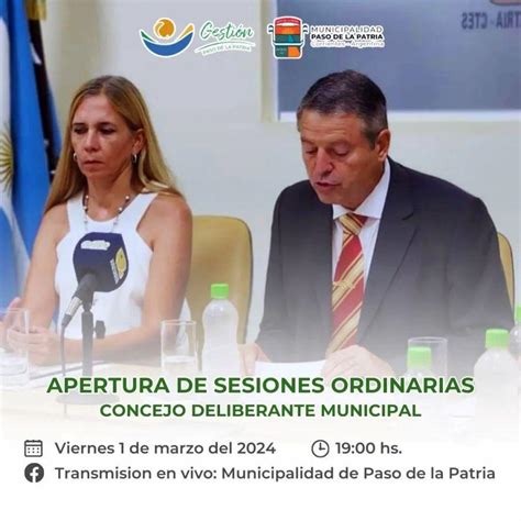 Infopaso Apertura De Sesiones Ordinarias Del Concejo Deliberante Municipal