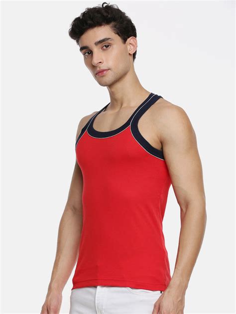 Ramraj Men Combed Cotton Assorted Colour Gym Vest Archery Rn 5001 Pack