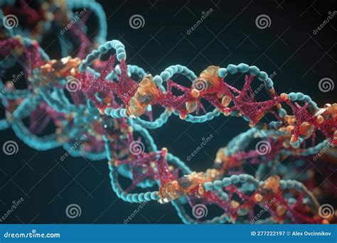 The Evolution Of Human Rna 3d Illustration Of A Microscopic Spiral