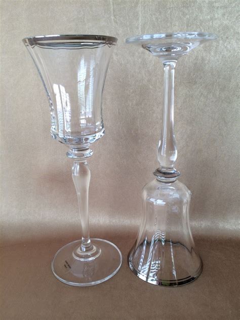 Vintage Wine Glass Silver Rim Mikasa Jamestown Platinum
