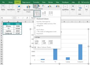 Column Chart In Excel How To Create Insert Example Template