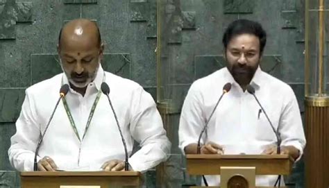 Watch Oath In Telugu By Telangana And Ap Mps Including Kishan Reddy