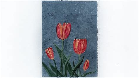 How To Paint Tulips Easy Acrylic Painting Youtube