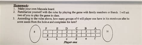 homework 1 make your own mancala board 2