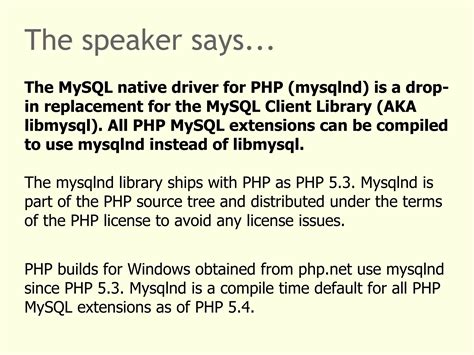 Mysql Native Driver For Php Mysqlnd Introduction And Overview