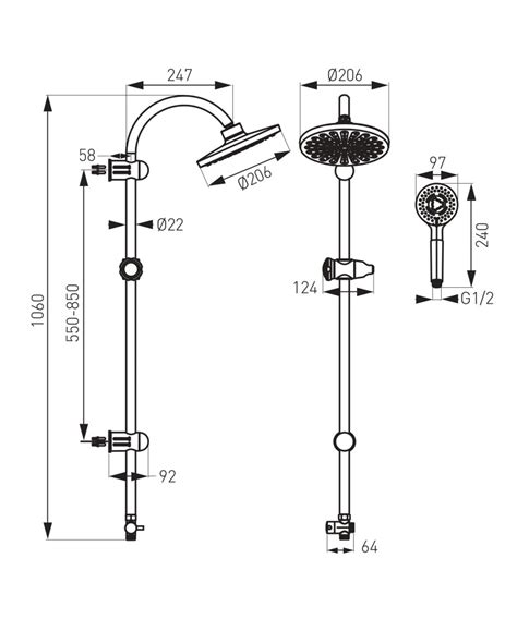 Pachet 2in1 Coloana De Dus Ferro Rondo Lux Cu Baterie Cada Dus Z