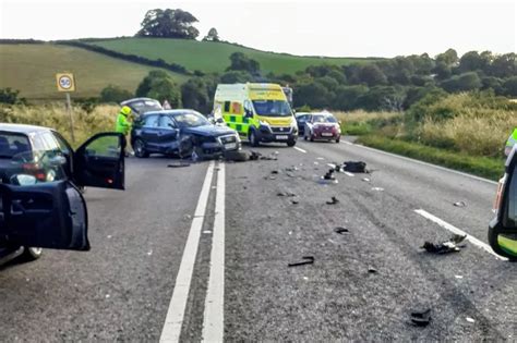 Cars Crumpled In Serious A38 Crash Teenager Suffers Head Injury