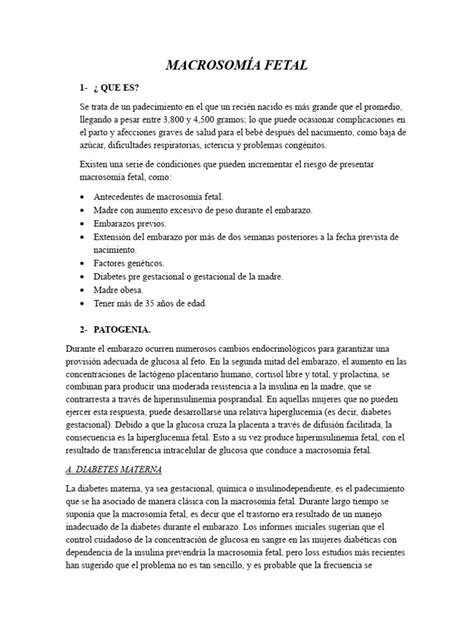 Macrosomía Fetal Pdf Parto El Embarazo