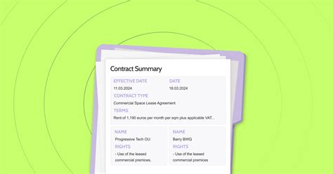 Contract Summary Step By Step Guide