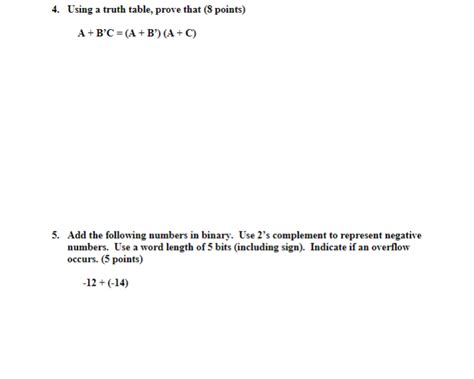 Solved 4 Using A Truth Table Prove That 8 Points Abc