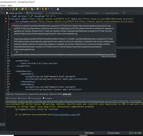 Java Error Adding The Dependency For Apache Derby In Spring Boot