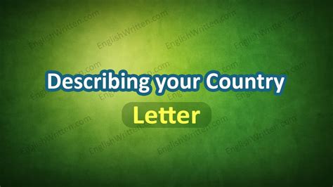 Letter About Your Country For Class 5678 Ssc And Hsc
