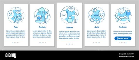Human Feelings Onboarding Mobile App Page Screen With Linear Concepts Emotions Steps Graphic