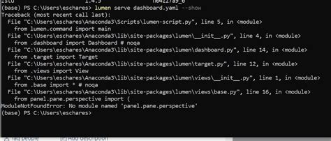 ModuleNotFoundError No Module Named Panel Pane Perspective When