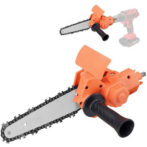6 Inch Electric Drill Modified To Electric Chainsaw Tool Attachment