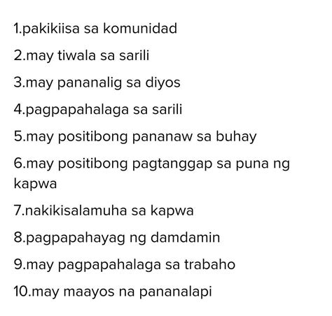 Gawain 2 Panuto Magtala Ng Sampung 10 Katangian Ng Taong May 83520 Hot Sex Picture