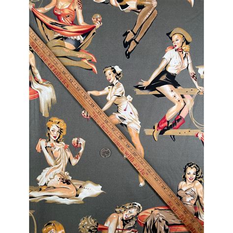 Fabric Oop Alexander Henry Pin Up Retro Halloween Beauties With Brains