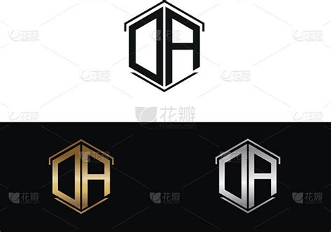 da字母连成六边形标志