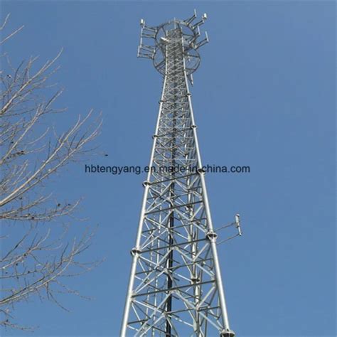 Three Leg Steel Telecom Tubular Antenna Mast And Microwave Communication Tower Tower And