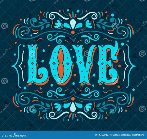 Love Typography Quote Romance Concept Stock Vector Illustration Of Romantic Emotion 147520887
