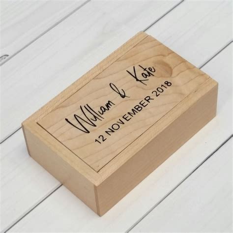 Personalized Wooden USB Wood USB Box Engagement Usb Thankyou Gift GB USB Flash Drive Custom