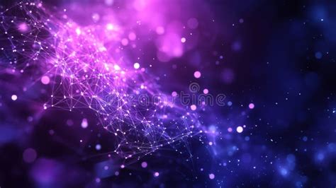 A Stunning Futuristic Digital Abstract Background Featuring Glowing Networks And Particles Stock