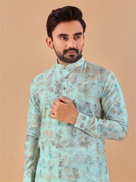 Cotton Mens Kurta Printed Mens Kurta Designer Kurta Pajama For Men
