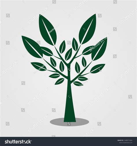 Symbols Tree Icon Green Beautiful Leavesvector Stock Vector Royalty Free 1048571834 Shutterstock